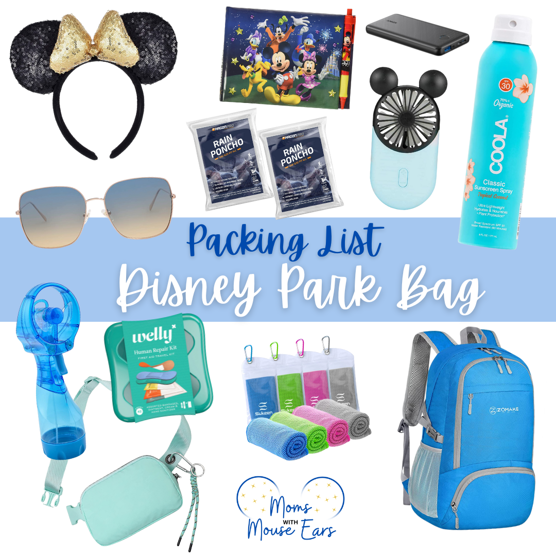 What to Pack in Your Disney Park Bag | Theme Park Backpack Tips - Moms ...