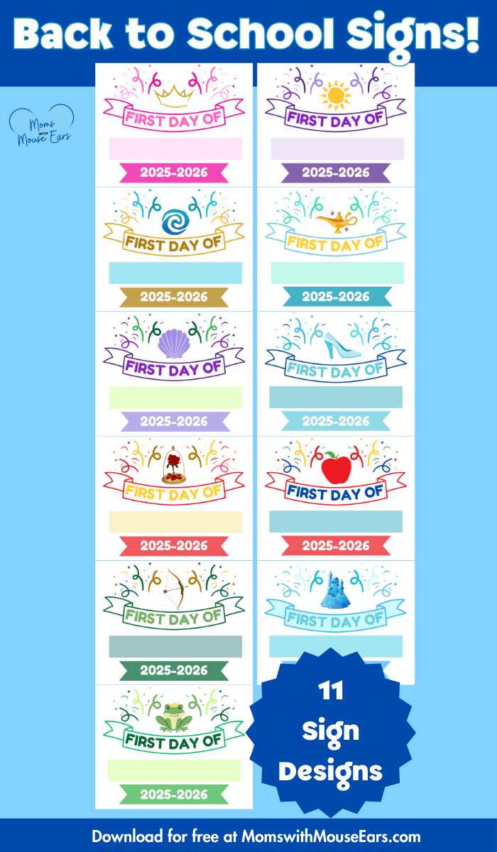 Princess Inspired Back to School Signs | Free Printables - Moms with ...