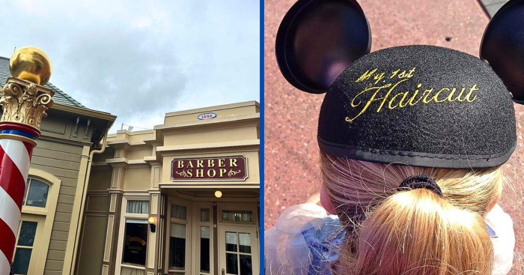 First Haircut at Harmony Barber Shop at Disney World - Moms with Mouse Ears