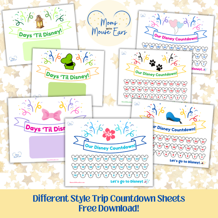 Disney World Countdown Printable Sheets | Trip Planning Calendar - Moms ...