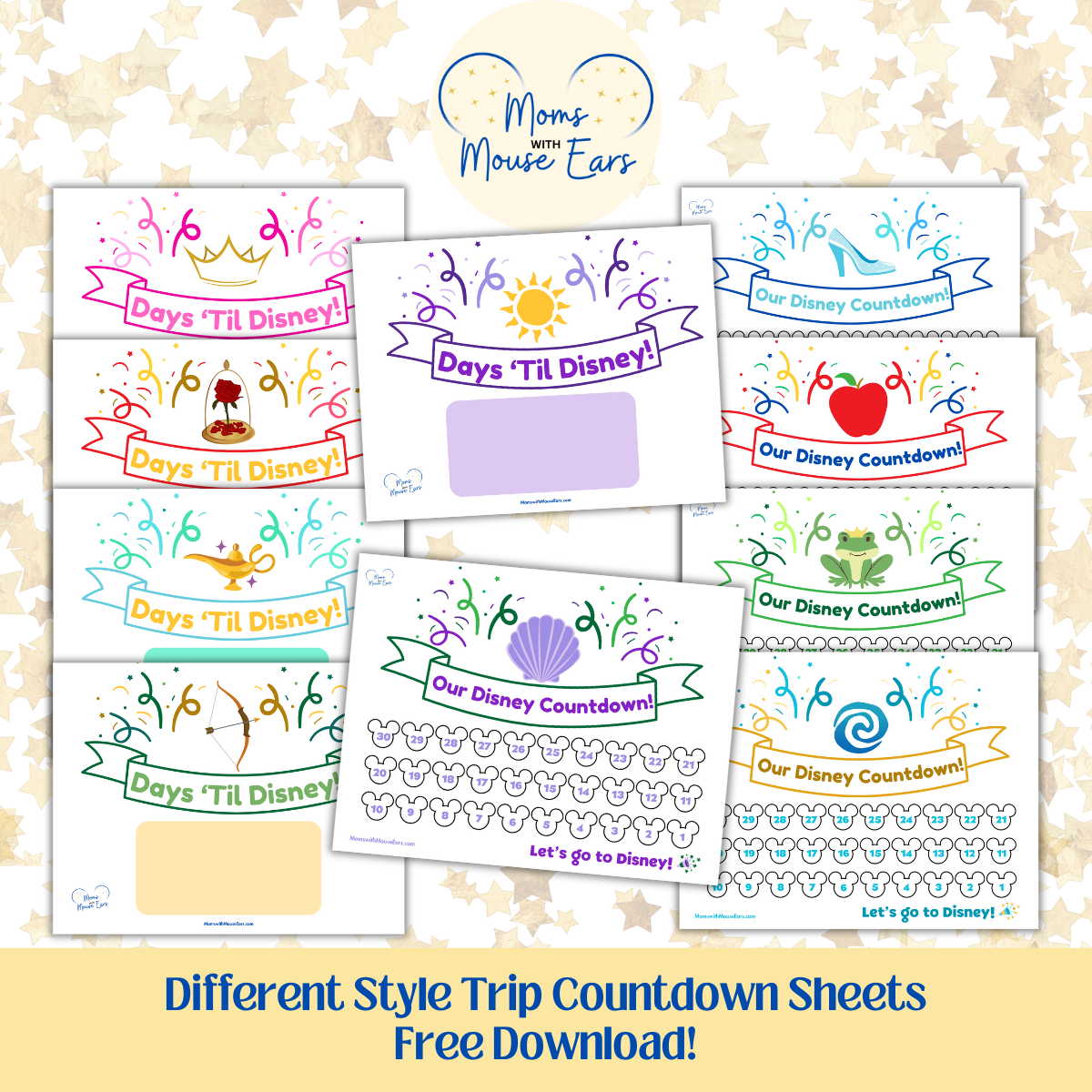 Princess Trip Countdown Sheets | Disney World Vacation Planning - Moms ...