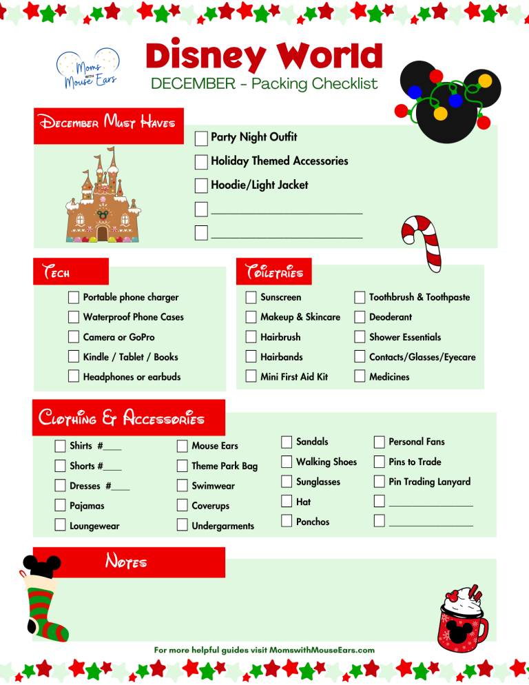 Disney World Packing List for December | What to Pack Checklist ...