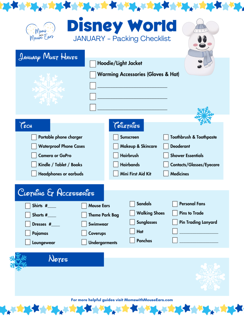 Disney World Packing List for January | What to Pack Checklist ...